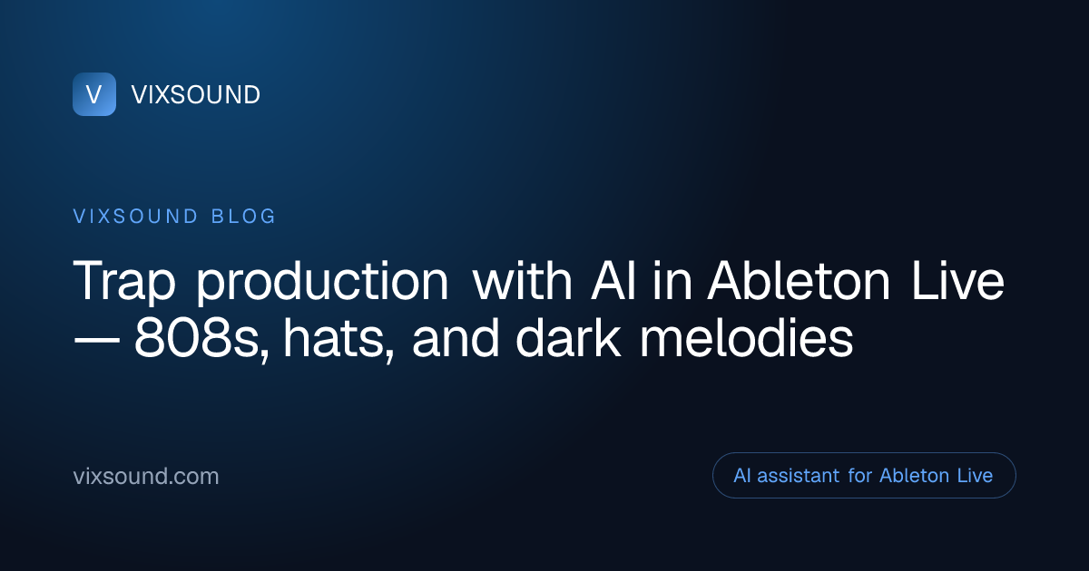 Trap production with AI in Ableton Live — 808s, hats, | VIXSOUND